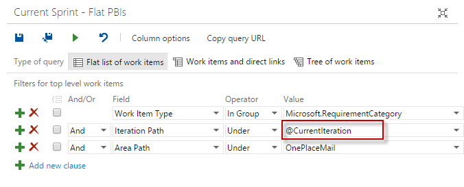 TFS Queries and the @CurrentIteration Token – Cameron Dwyer