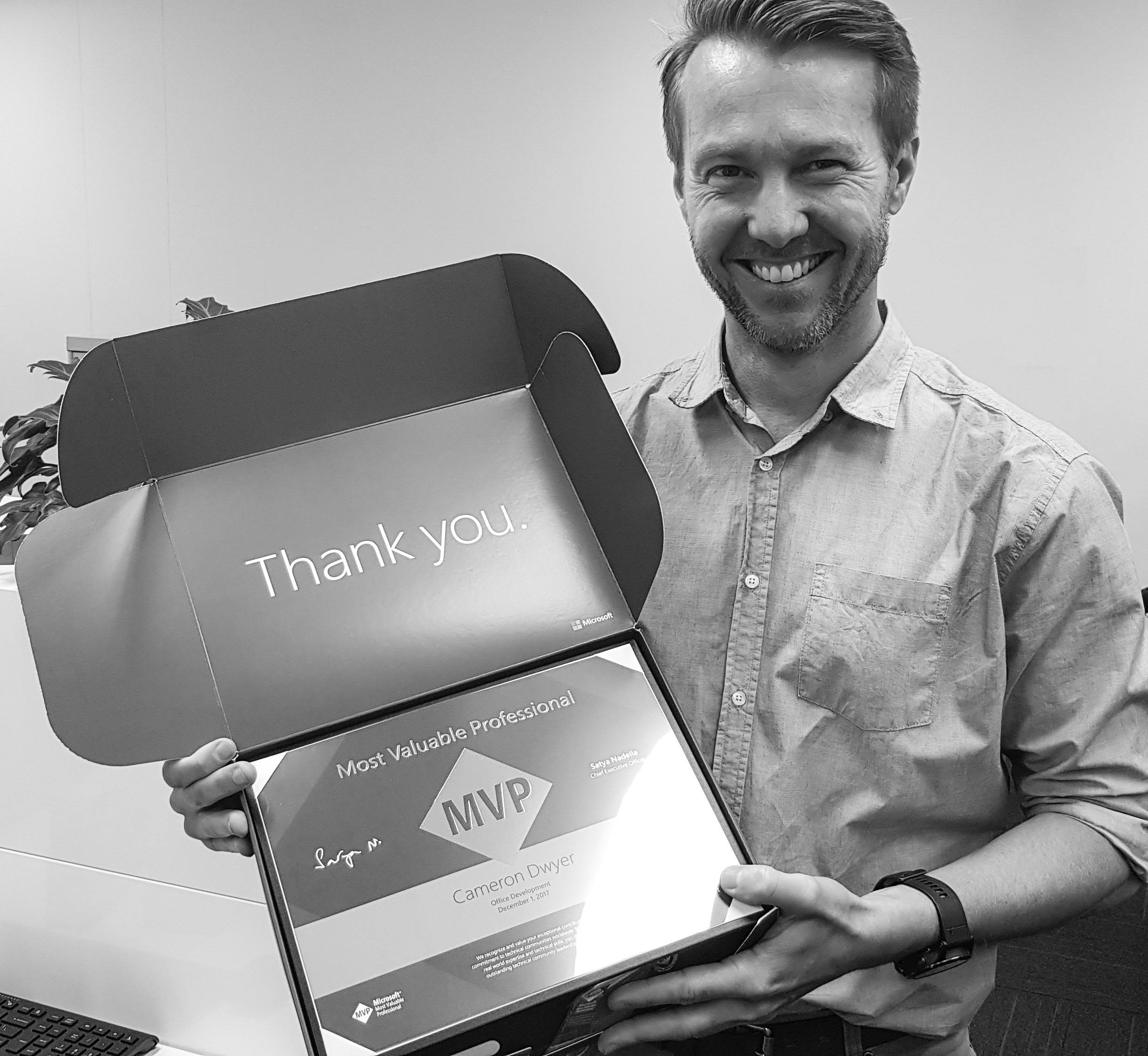 Microsoft MVP Award 2018-2019 Office Development – Cameron Dwyer