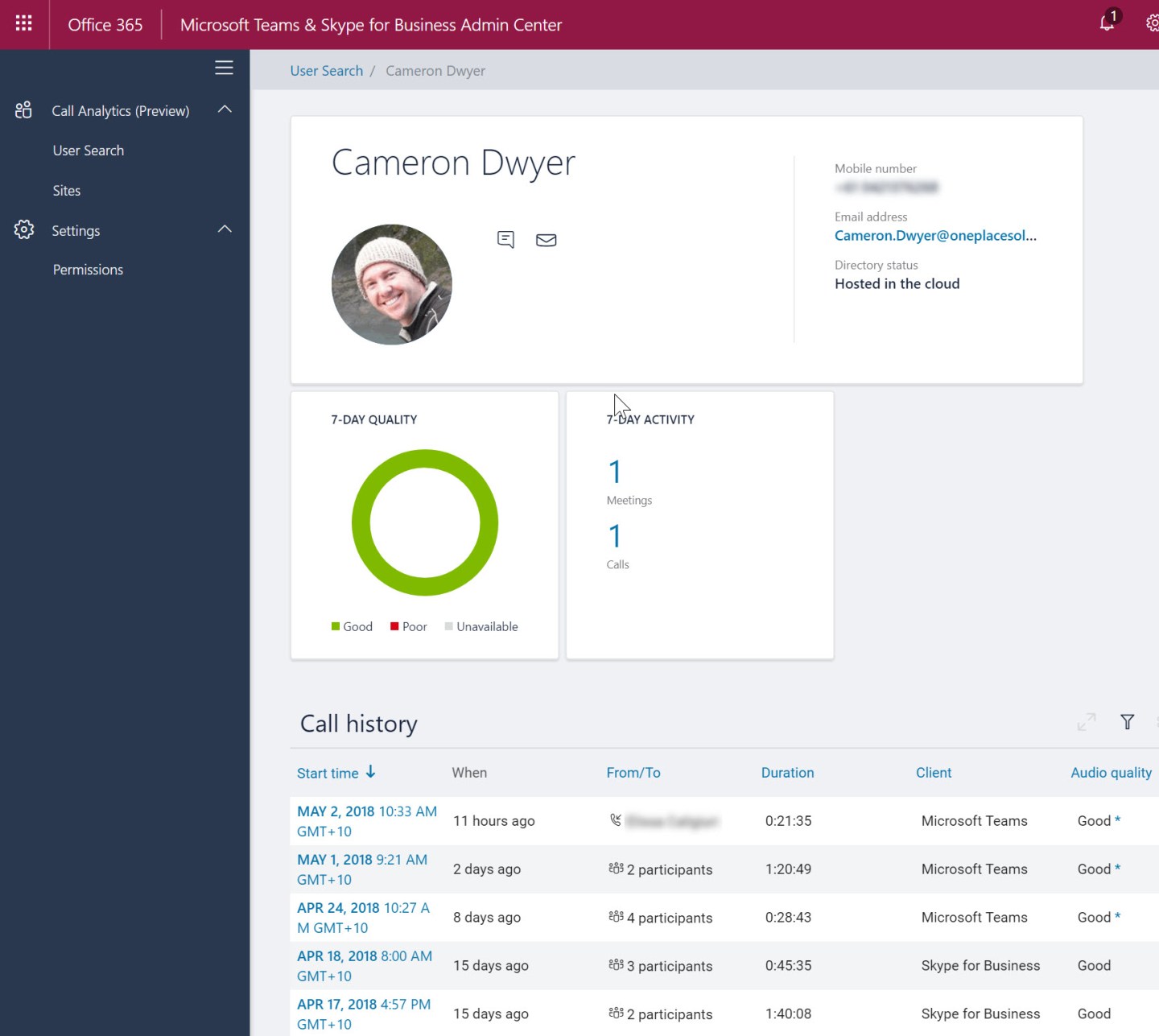 Microsoft Teams Call Analytics Portal in Office 365 – Cameron Dwyer