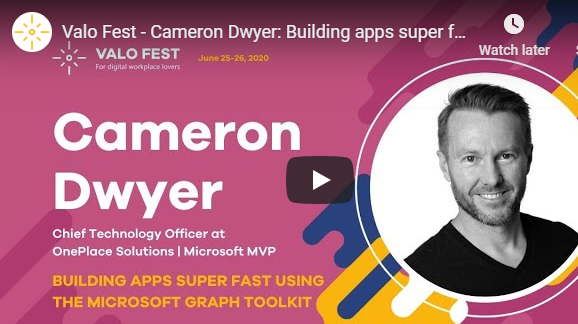 Recording of Microsoft Graph Toolkit session from Valo Fest 2020 💛 ...