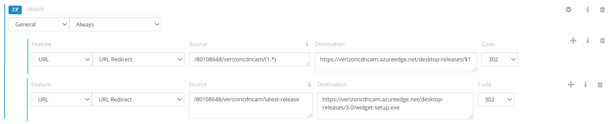 How to configure URL redirects using Verizon Premium Azure CDN ...
