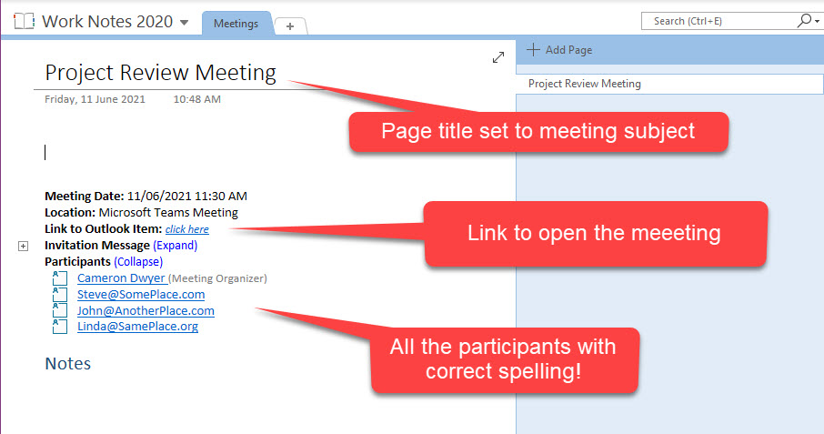 Simplify taking meeting notes using native OneNote/Outlook integration ...