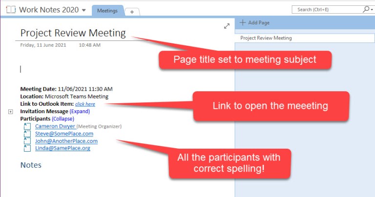Simplify taking meeting notes using native OneNote/Outlook integration ...